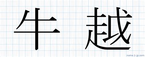 牛越の名前書き方 かっこいい牛越 習字