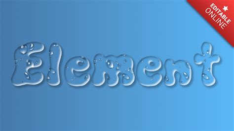 Element Liquid Water Text Effect Generator