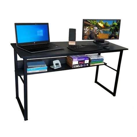 PORTABLE COMPUTER STUDY TABLE WITH BOOK SHELF CT OT BLACK Computertable Pk
