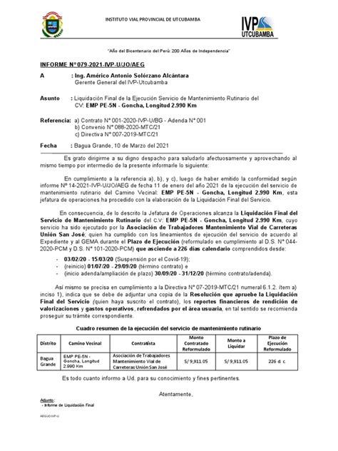Informe 079 2021 Liquidación Final Goncha Pdf
