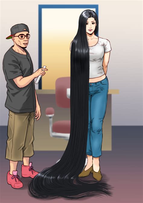 Safebooru 1boy 1girl Absurdly Long Hair Absurdres Arms Behind Back