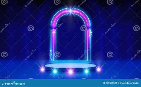 Neon Frame Led Arch Podium Stage Background Backdrop For Displaying Products Light Led