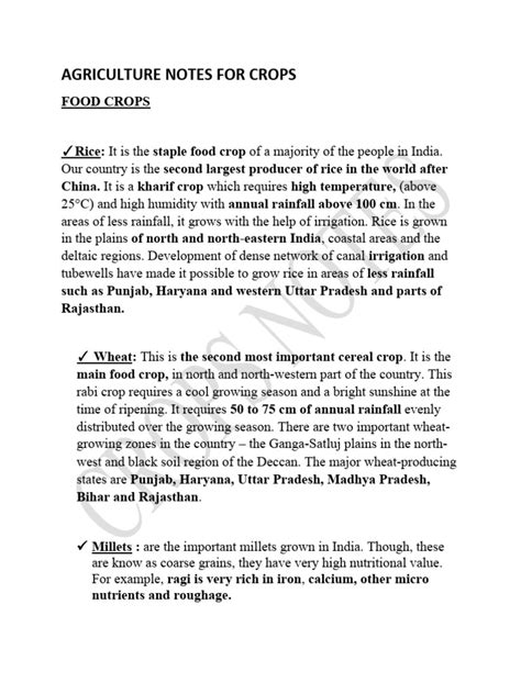 Agriculture Notes For Crops Pdf Legume Jute