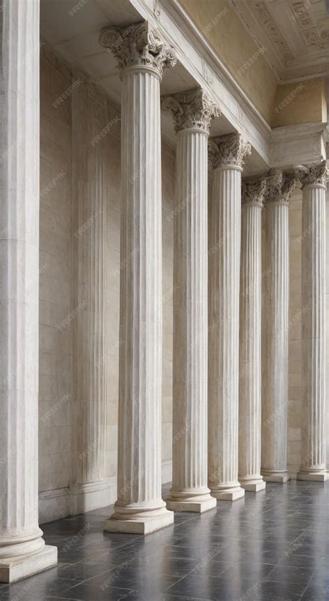 A Row Of Columns With Columns In The Middle Of Them Premium Ai Generated Image