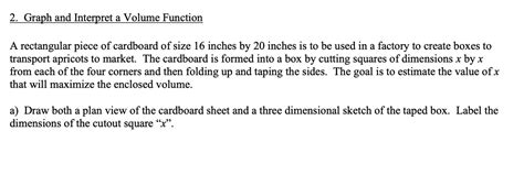 solved graph and interpret a volume functiona rectangular