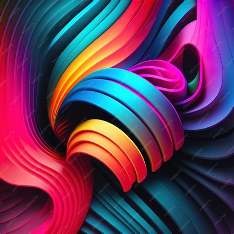 Premium Photo 3d Abstract Colorful Background With Shape Lines In Curvy Lines Futuristic