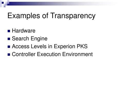 Ppt Use Of The Concept Of Transparency In The Design Of