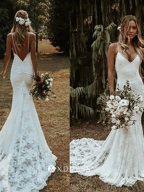 Breathtaking Romantic Lace Low Back Wedding Dresses 60 Photos