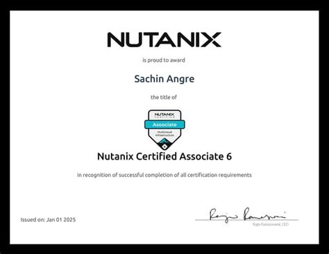 Nutanix Associate 65 Certificate Okokok Pdf