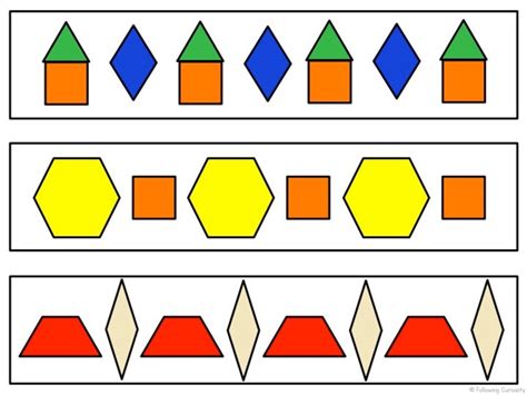 Repeating Pattern Task Cards With Pattern Blocks Etsy