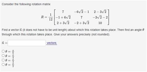 Solved Consider The Following Rotation