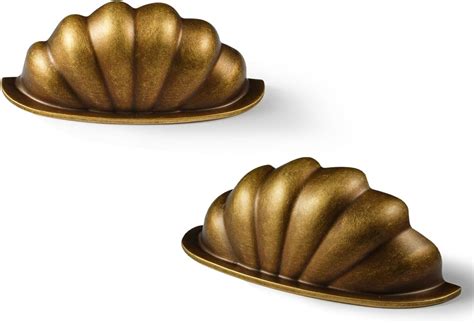 5 Pack 3 12 Inch Shell Shape Knob Antique Brass Cabinet Kitchen Drawer