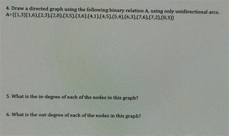 Solved 4 Draw A Directed Graph Using The Following Binary