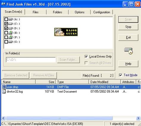 Download Find Junk Files MajorGeeks