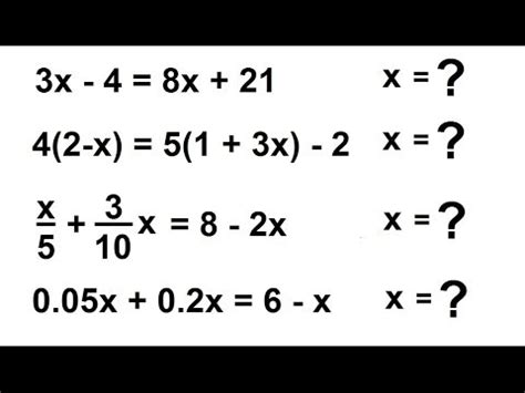 PreCalculus Algebra Fundamental Review 11 Of 80 Solving Linear Equations Examples YouTube