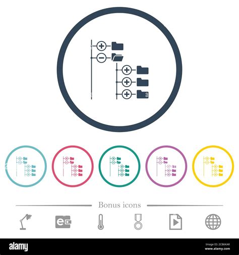 Directory Browser Flat Color Icons In Round Outlines 6 Bonus Icons Included Stock Vector Image