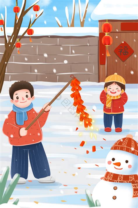 鞭炮插画 鞭炮插画图片 包图网