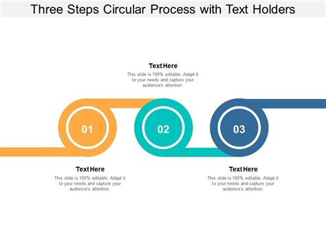 Three Steps Circular Process With Text Holders Ppt PowerPoint Presentation Summary Tips