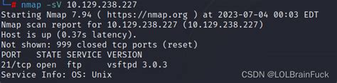 【日常】hack the box fawn靶机 hack the box我们可以使用几个命令来列出 ftp 服务器上可用的文件和目录一个是目