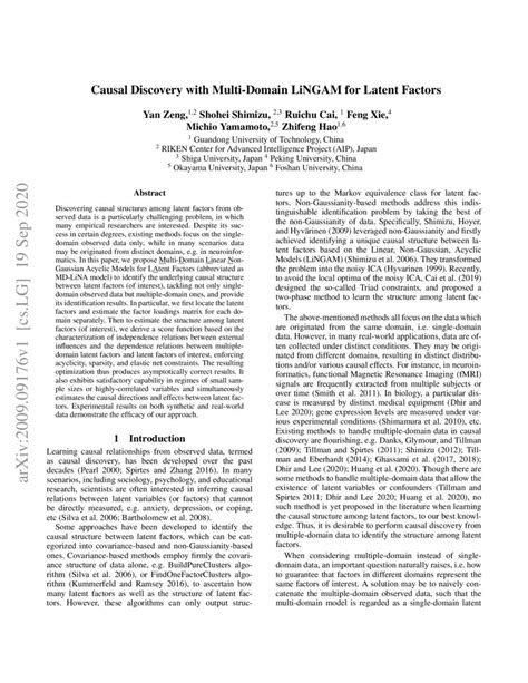 Causal Discovery With Multi Domain Lingam For Latent Factors Deepai