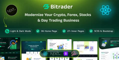 Bitrader Modern Crypto Stock And Forex Trading React Next Js Template By TheTork