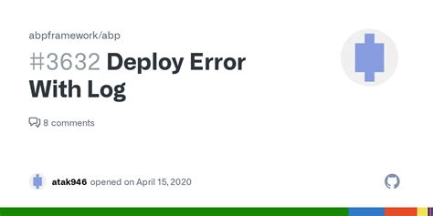 Deploy Error With Log · Issue 3632 · Abpframeworkabp · Github