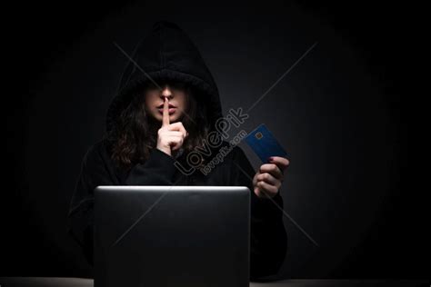 Female Hacker Hacking Security Firewall Late At Office Photo Picture And Hd Photos Free