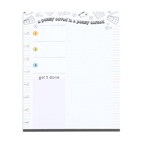 bright budget classic block notepad 100 sheets happy planner