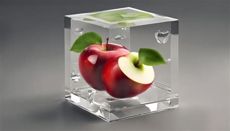 Premium Photo An Apple Cube With A Green Leaf On It And A Red Apple
