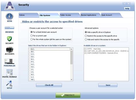 Kiosk File System I Antamedia Software