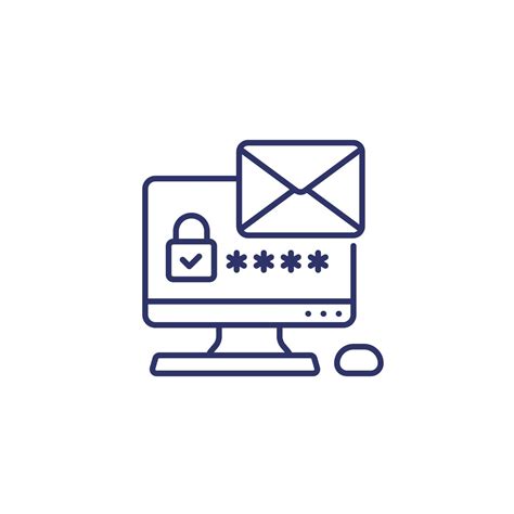 Mail Access And Authentication With Password Vector Line Icon 2396819 Vector Art At Vecteezy