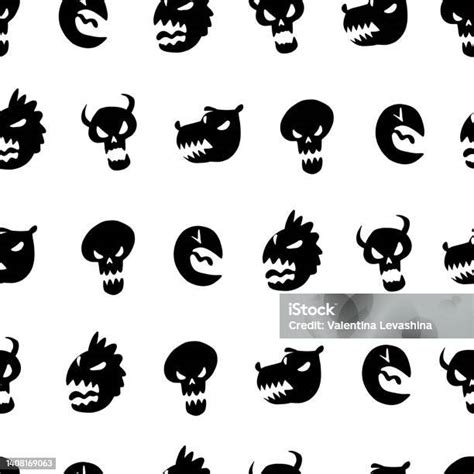 화난 얼굴 이모티콘 원활한 패턴입니다 낙서는 나쁜 이모티콘을 맹세합니다 화난 비명을 지르는 얼굴 감정 흰색으로 격리된 벡터 그림 Wtf 문구에 대한 스톡 벡터 아트 및 기타