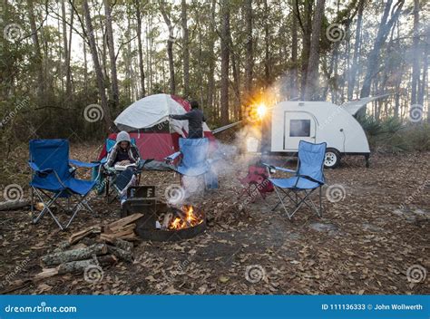 Mother And Daughter Camping Stock Image Image Of Mother Leisure 111136333