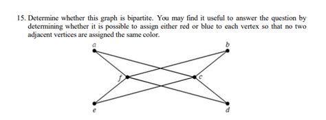 Solved 5 Determine Whether This Graph Is Bipartite You
