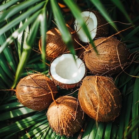 Coconuts Are Tied Together In A Tree With A Coconut On It Premium AI Generated Image
