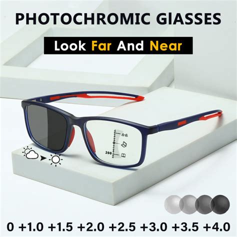 Photochromic Multifocal Reading Glasses For Men Women Progressive Look