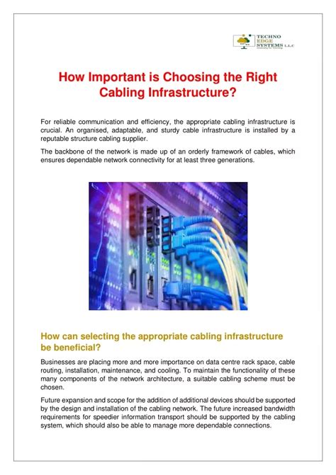 Ppt How Important Is Choosing The Right Cabling Infrastructure Powerpoint Presentation Id