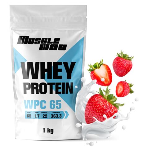 Купить Сывороточный протеин КСБ-65 MuscleWay 1 кг клубника с доставкой