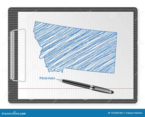 Clipboard Montana Map Stock Vector Illustration Of Montana 107046786