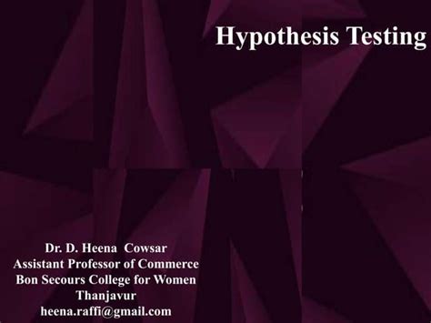 Hypothesis Testing Pptx