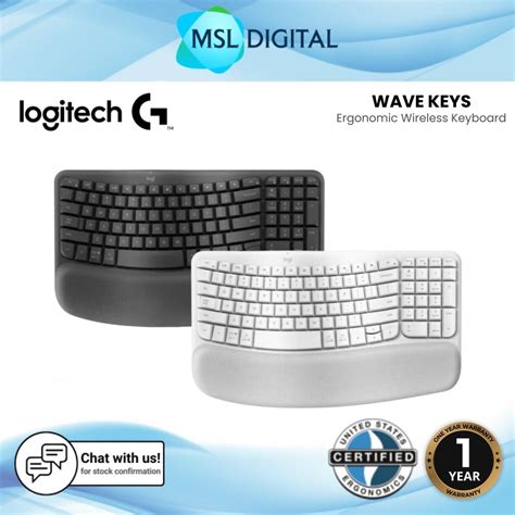 Logitech Wave Keys Ergonomic Wireless Keyboard Ergo Series Shopee