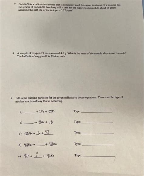 Solved 7 Cobalt 60 Is A Radioactive Isotope That Is