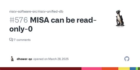 Misa Can Be Read Only 0 · Issue 576 · Riscv Software Srcriscv Unified Db · Github