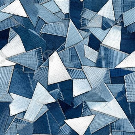 Premium Photo A Close Up Of A Patchwork Pattern Of Blue And White Triangles Generative Ai