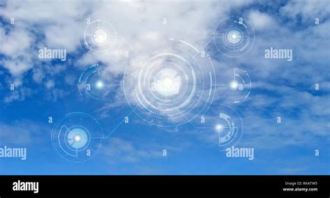 Cloud Computing Network Concept Data Protection Global Cyber Space Network Security Concept