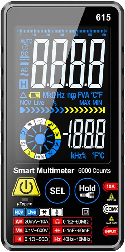 High Precisions Digital Multimeter 6000 Counts Auto Ranging With Ncv