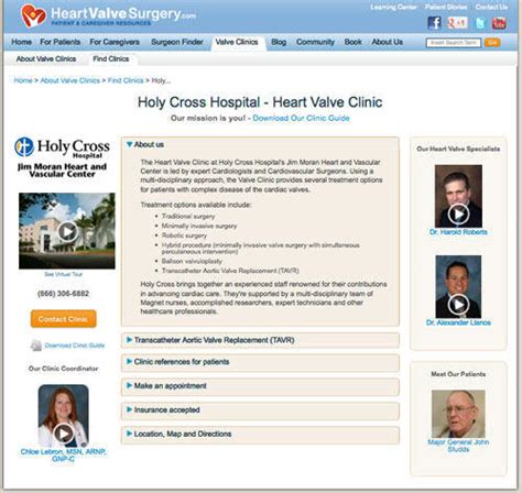 Announcing Holy Cross Hospital Heart Valve Clinic Microsite