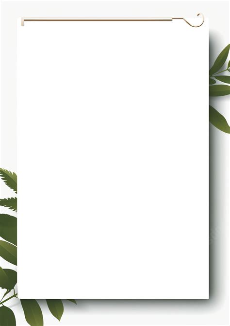 Watercolor Of A Green Plant Page Border Background Word Template And