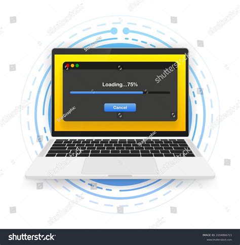 loading data window progress bar on stock vector royalty free