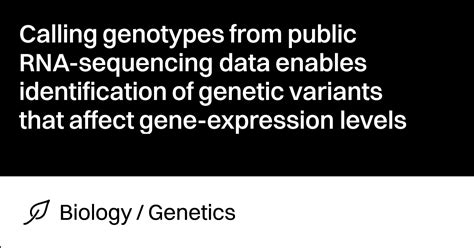 Calling Genotypes From Public Rna Sequencing Data Enables Identification Of Genetic Variants